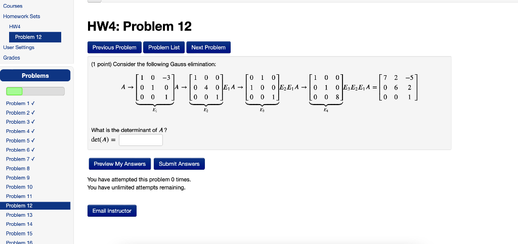 Solved Courses Homework Sets HW4 Problem 12 User Settings | Chegg.com