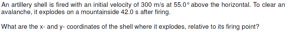 Solved An artillery shell is fired with an initial velocity | Chegg.com