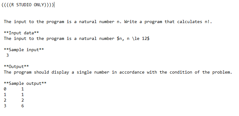 Solved ((((R STUDIO ONLY)))) The input to the program is a | Chegg.com