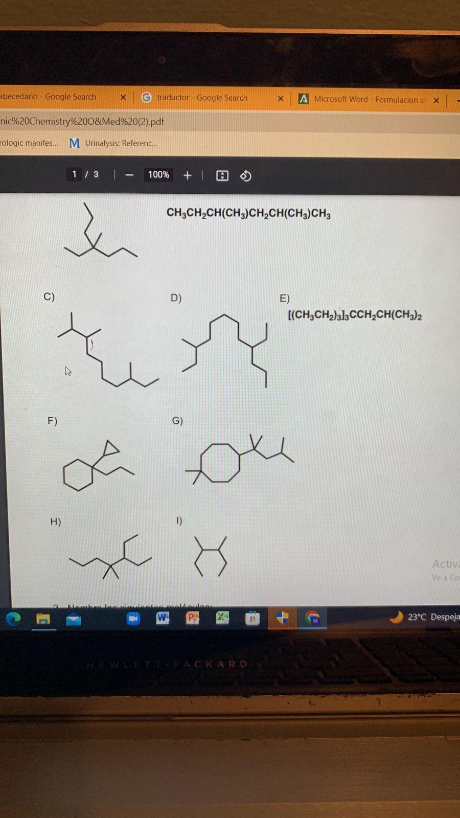 Solved CH3CH2CH(CH3)CH2CH(CH3)CH3 C) n) [ E) [(CH3CH2) F) | Chegg.com