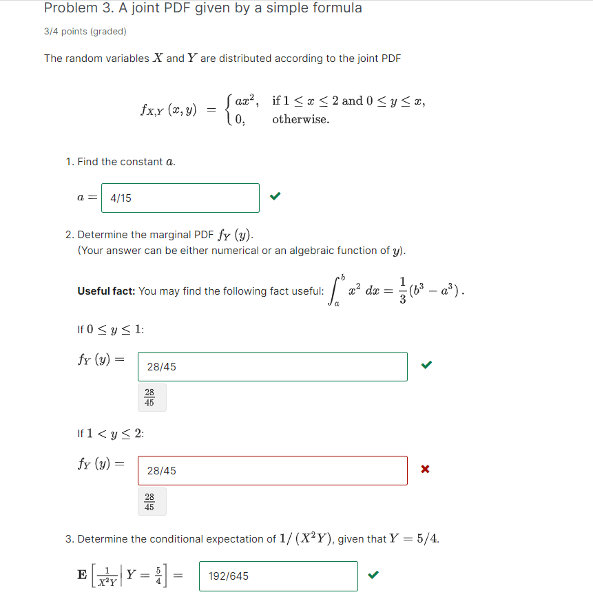 Solved Problem 3. A joint PDF given by a simple formula 3/4 | Chegg.com