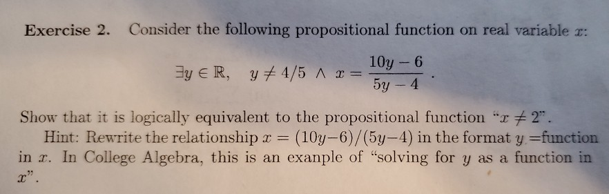 Solved Exercise 2. Consider the following propositional | Chegg.com