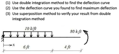 Solved (1) Use double integration method to find the | Chegg.com