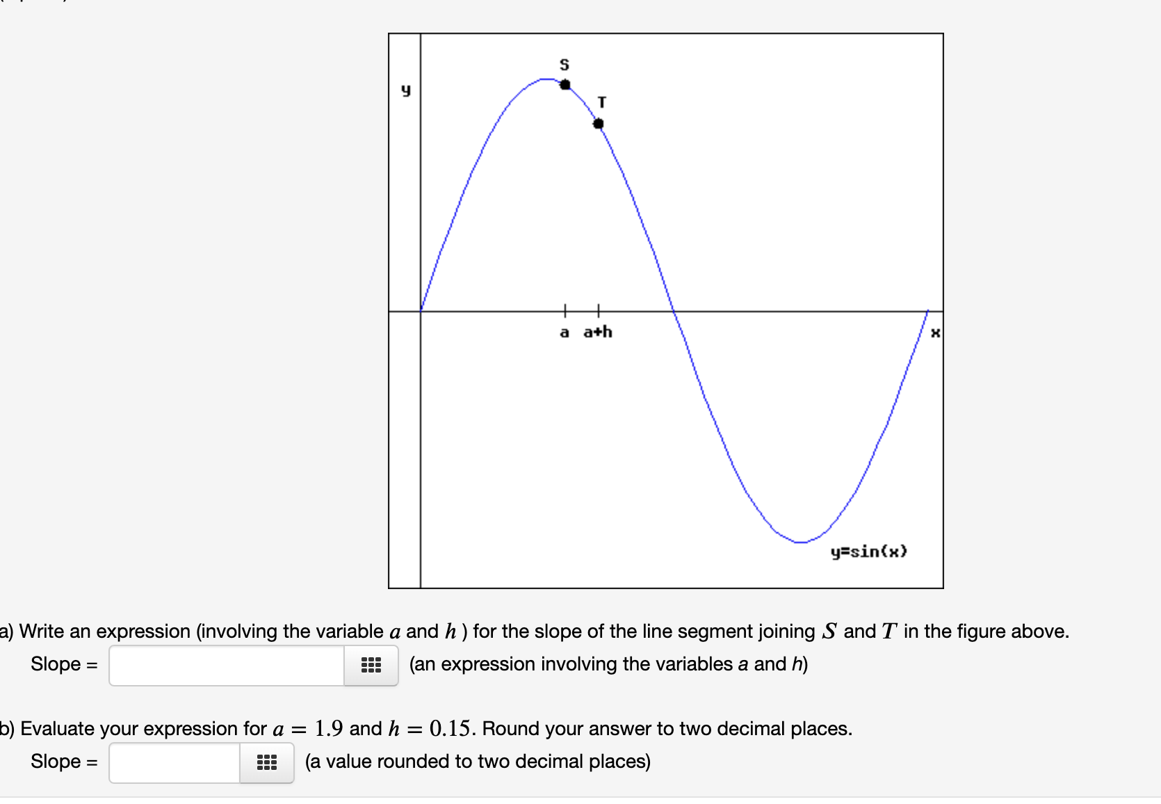 Solved a) Write an expression (involving the variable a and | Chegg.com