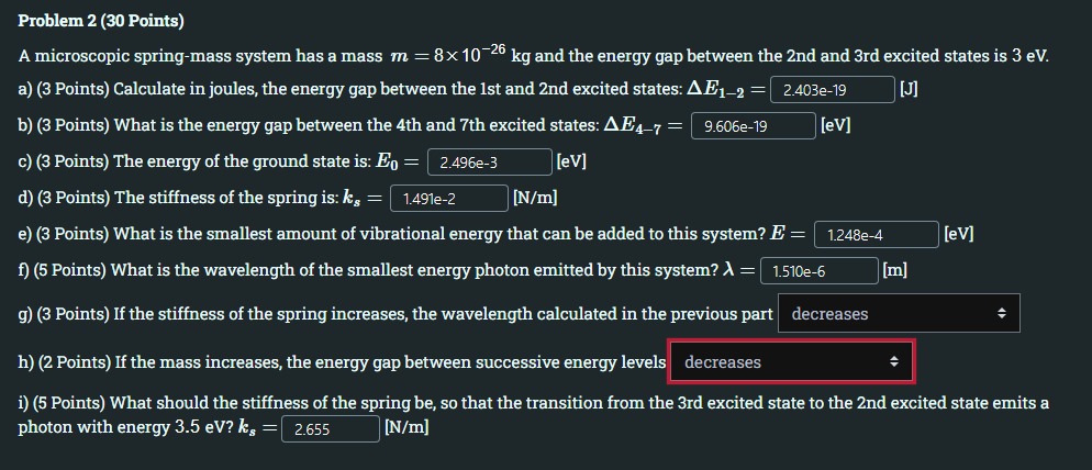 Solved A microscopic spring-mass system has a mass m=8×10−26 | Chegg.com
