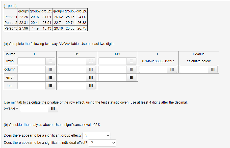Solved (1 point) group1 group2 group3 group4 group5 group | Chegg.com