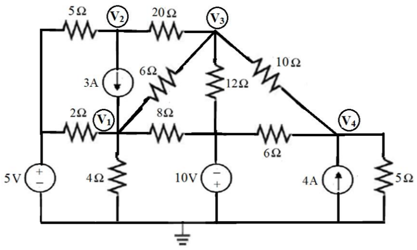 Solved Use nodal analysis to determine the node-matrix | Chegg.com