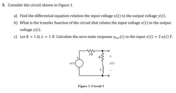 Solved 5. Consider the circuit shown in Figure 1. a) Find | Chegg.com