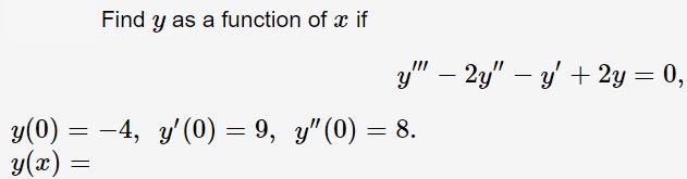 Solved Find y ﻿as a function of x | Chegg.com