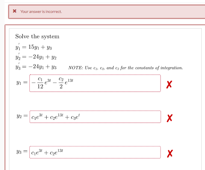 Solved Solve the system y1′y2′y3′=15y1+y3=−24y1+y2=−24y1+y3 | Chegg.com