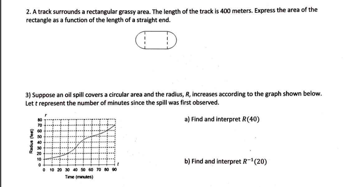 Solved 2. A track surrounds a rectangular grassy area. The | Chegg.com