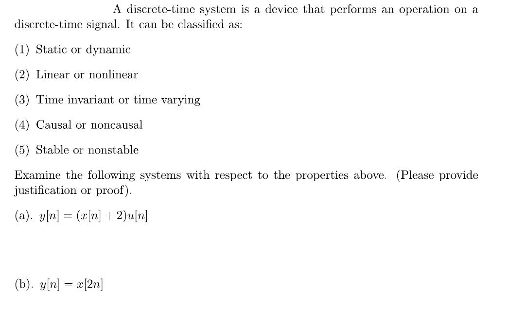 Solved A discrete-time system is a device that performs an | Chegg.com