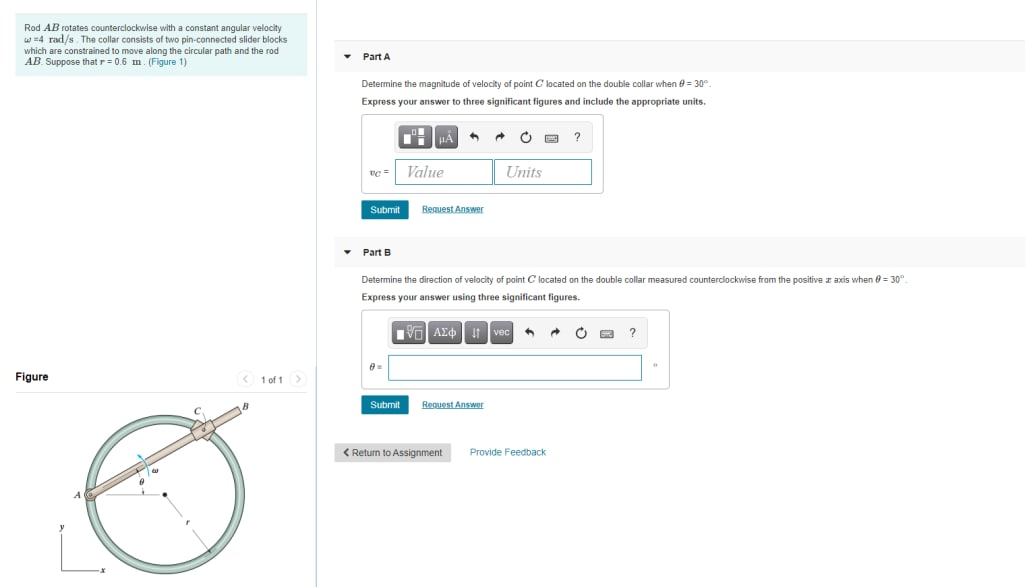 Solved Rod AB rotates counterclockwise with a constant | Chegg.com