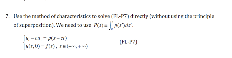 Solved Use the method of characteristics to solve (FL-P7) | Chegg.com