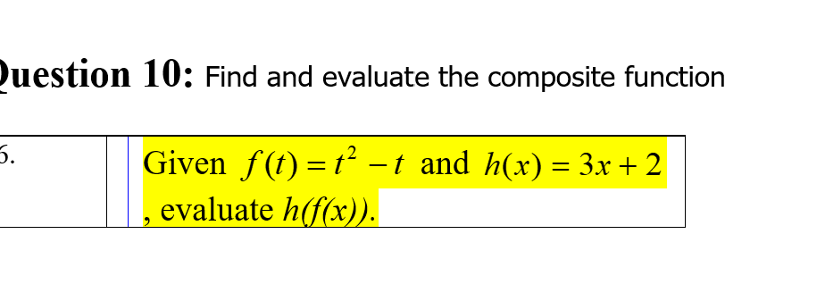 Solved Question 10: Find and evaluate the composite function | Chegg.com