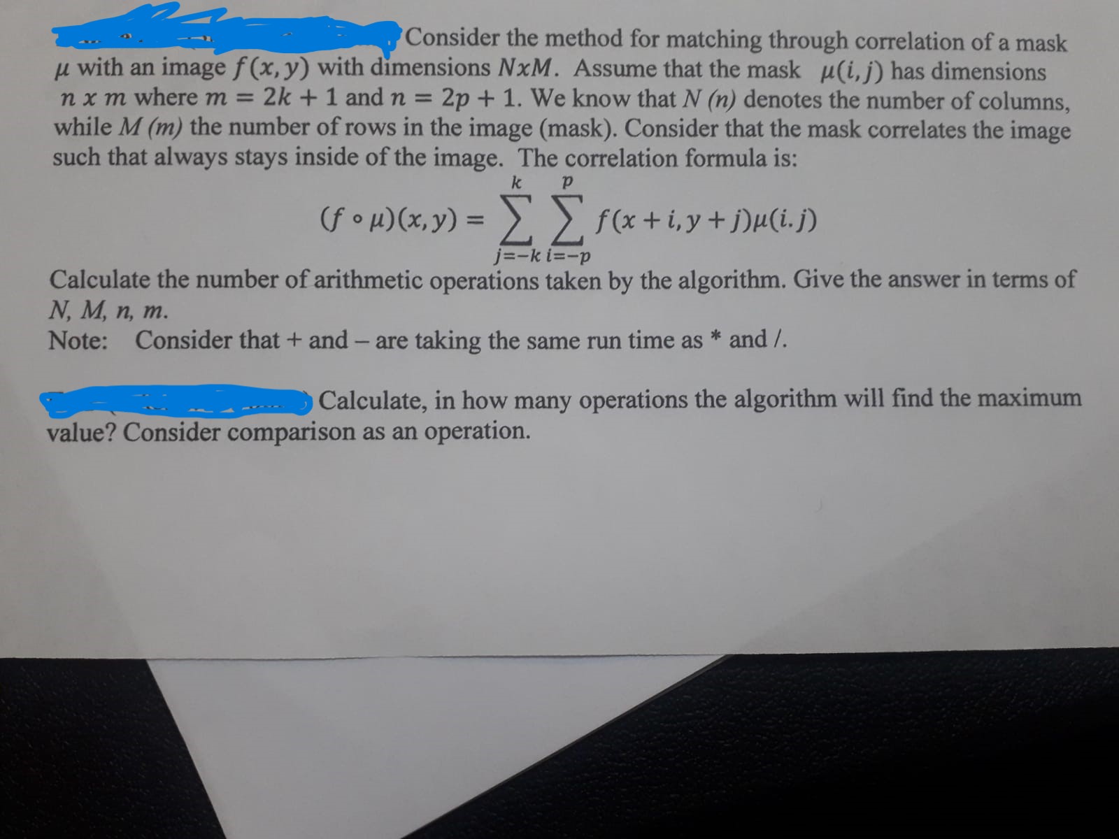Solved Consider the method for matching through correlation | Chegg.com