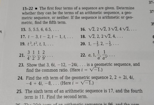 Solved 15 22 The First Four Terms Of A Sequence Are Given
