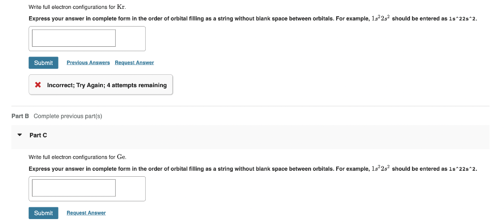 Solved Write full electron configurations for Kr. Express | Chegg.com