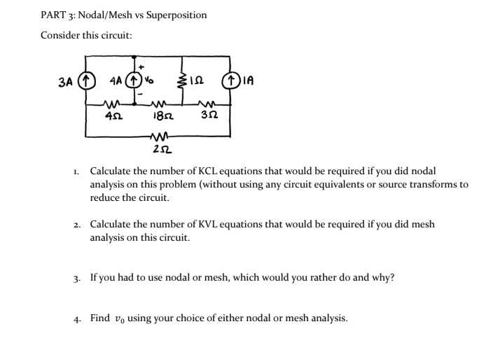Solved PART 3: Nodal/Mesh vs Superposition Consider this | Chegg.com