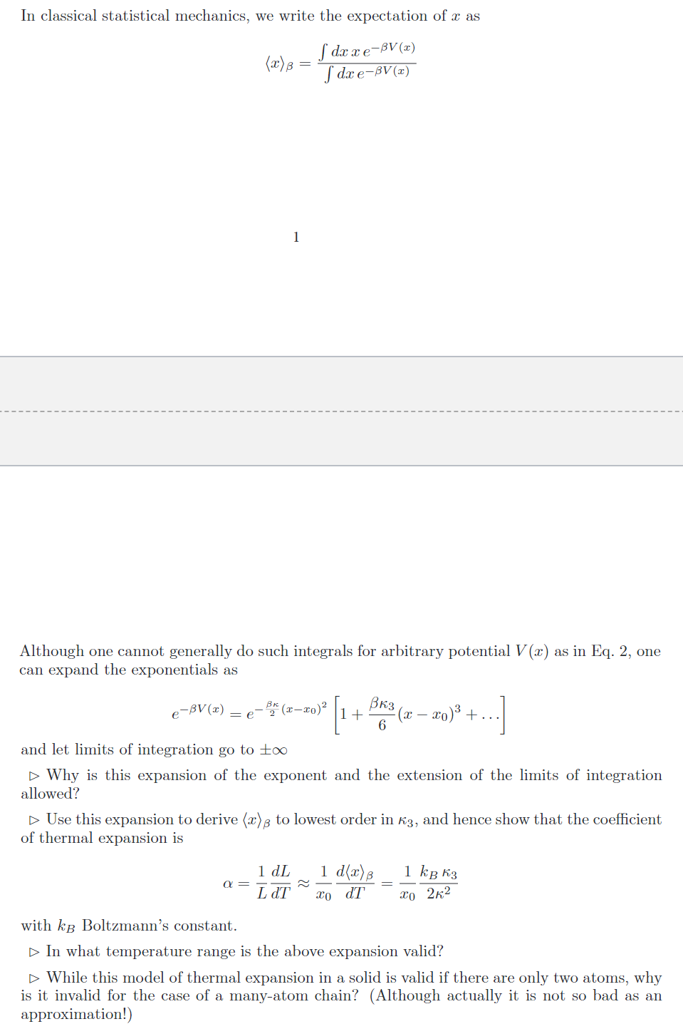 Solved In classical statistical mechanics, we write the | Chegg.com