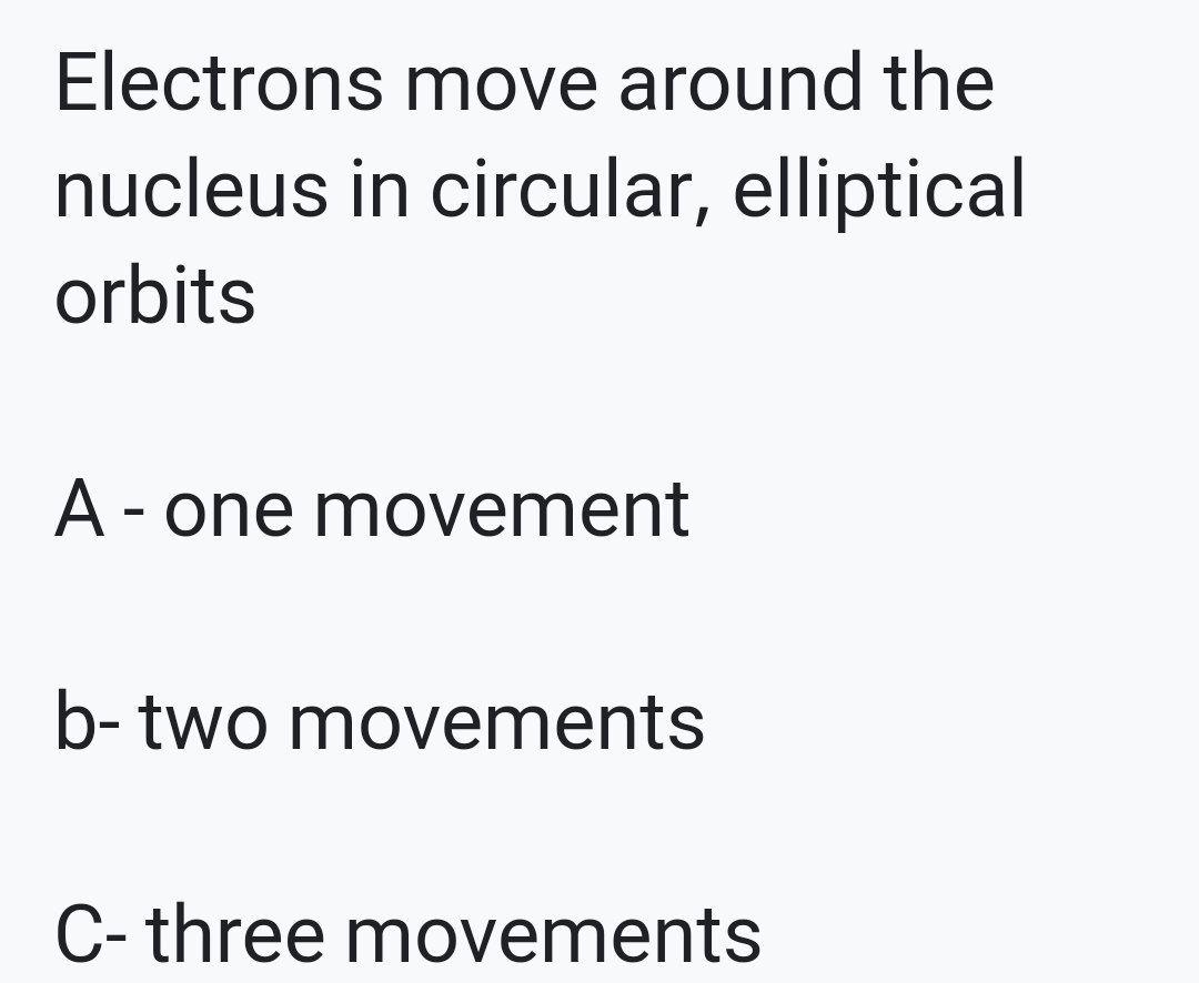 Solved Electrons move around the nucleus in circular, | Chegg.com