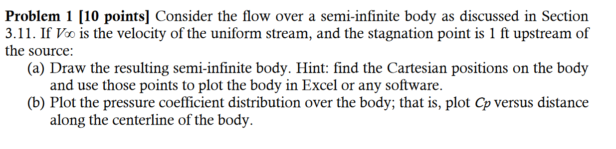 Solved Problem 1 [10 points] Consider the flow over a | Chegg.com