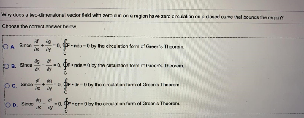 Solved Why does a two-dimensional vector field with zero | Chegg.com