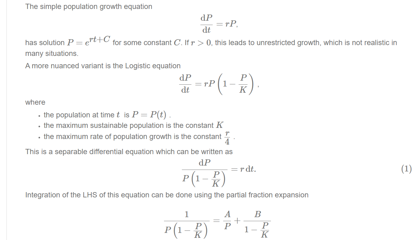 Solved The simple population growth equation dtdP=rP has | Chegg.com