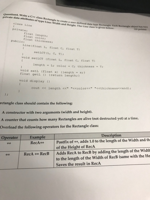 Solved ion4. Write a C4+ class Rectangle to create Questi | Chegg.com