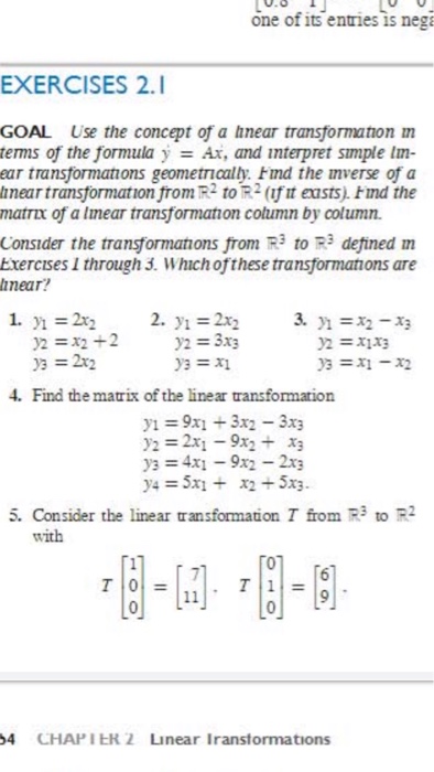 Solved Use the concept of a linear transformation m terms of | Chegg.com
