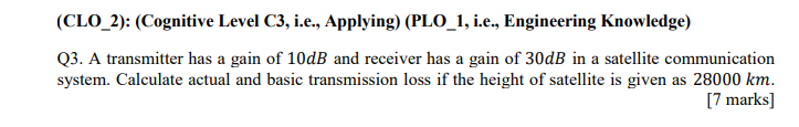 (CLO_2): (Cognitive Level C3, i.e., Applying) (PLO_1, | Chegg.com