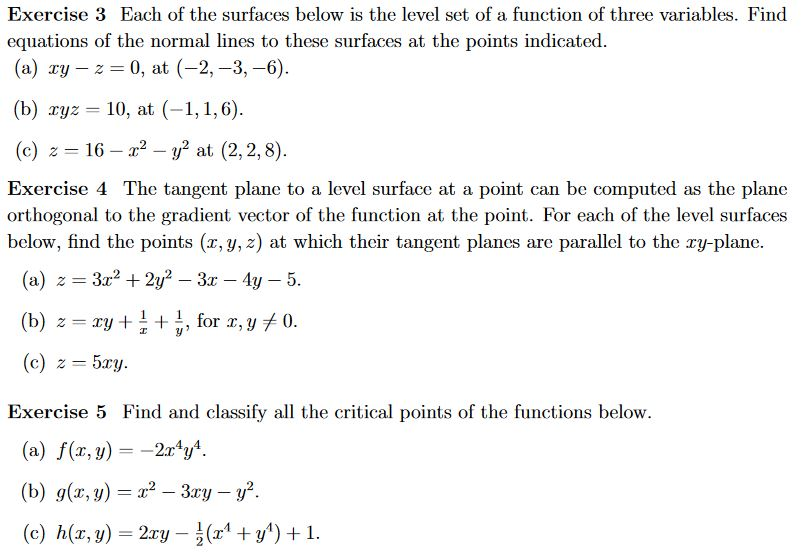 Solved Exercise 3 Each of the surfaces below is the level | Chegg.com
