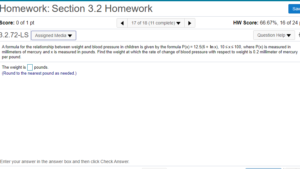 Solved Homework Section 3 2 Homework Sav Score 0 Of 1 Pt