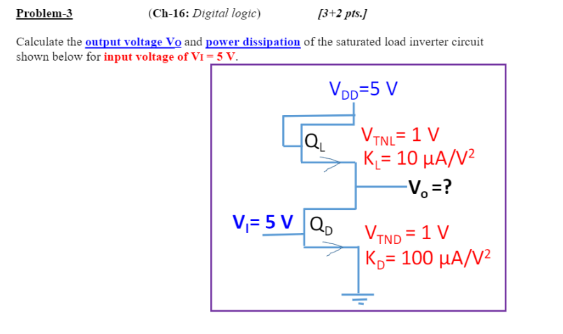 Solved Problem-3 (Ch-16: Digital logic) (3+2 pts.] Calculate | Chegg.com