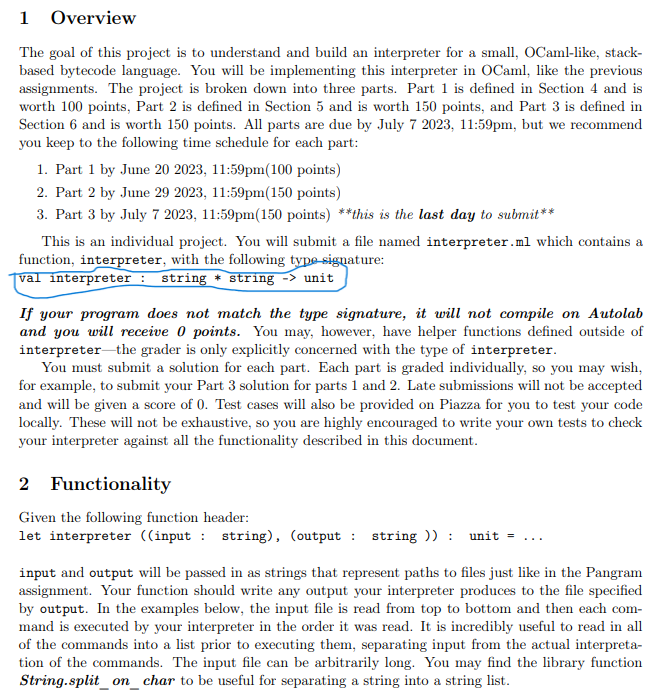 OCaml Code: Please read the instructions carefully | Chegg.com