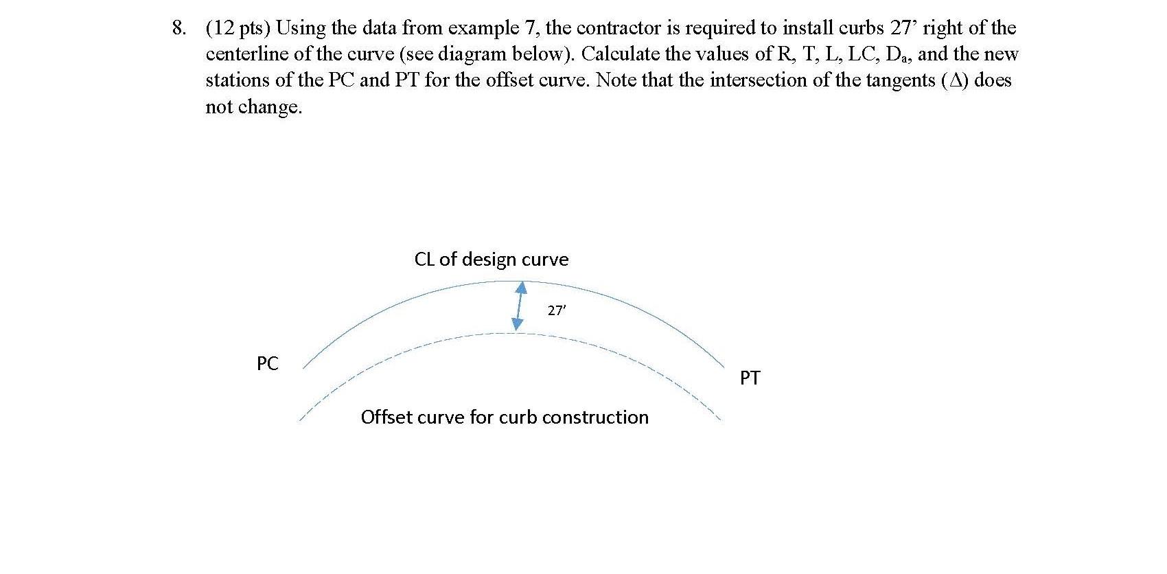 Solved 8. (12 pts) Using the data from example 7, the | Chegg.com