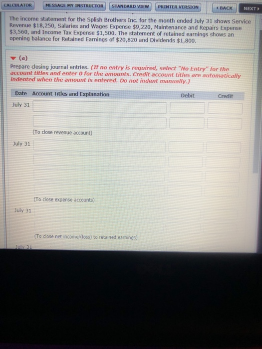 Solved CALCULATOR MESSAGE MY İNSTRUCTOR STANDARD VIEW | Chegg.com