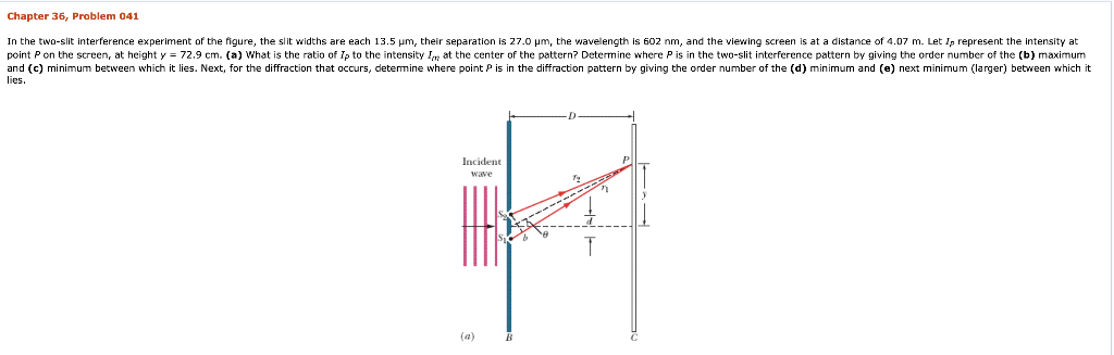 Solved Chapter 36, Problem 041 In the two-slit interference | Chegg.com