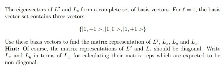 Solved - The eigenvectors of L2 and L, form a complete set | Chegg.com
