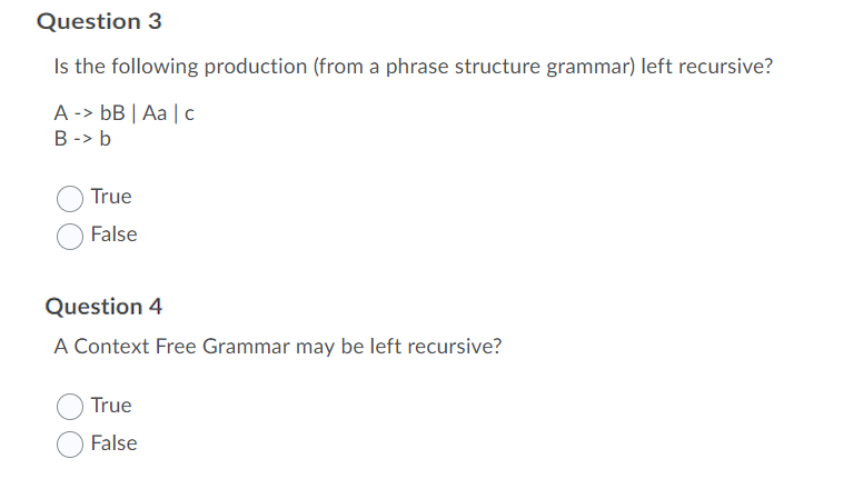 Solved Question 3 Is the following production (from a | Chegg.com