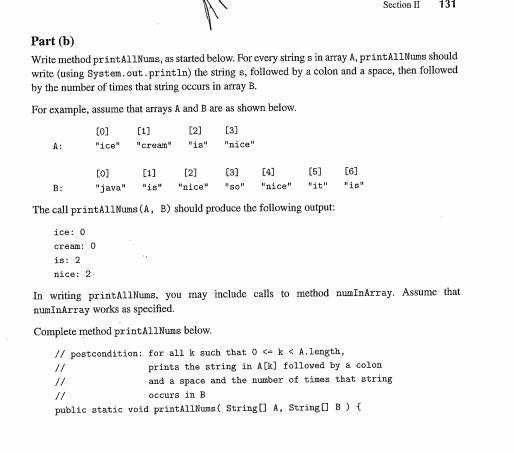 Solved Question 3 Part A Write Method Num Inarray As 
