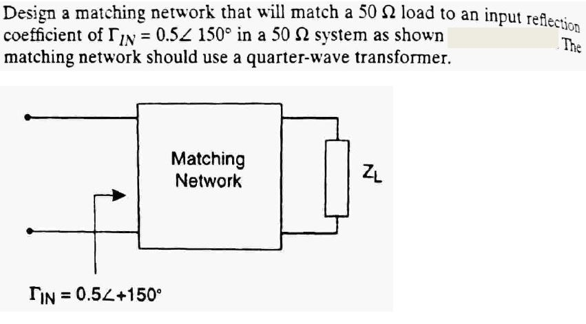 Solved Design a matching network that will match a 50 12 | Chegg.com