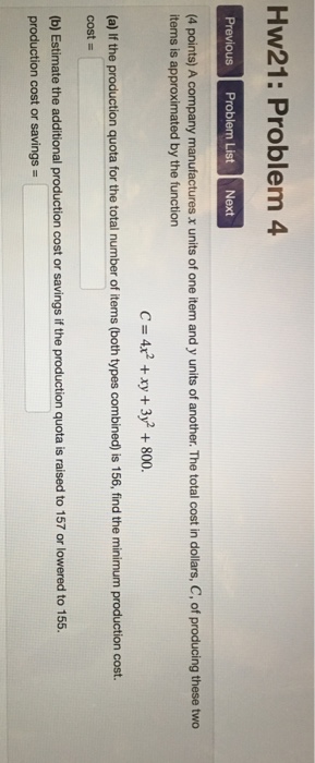 Solved Hw21 Problem 4 Previous Problem Listnext 4 Points