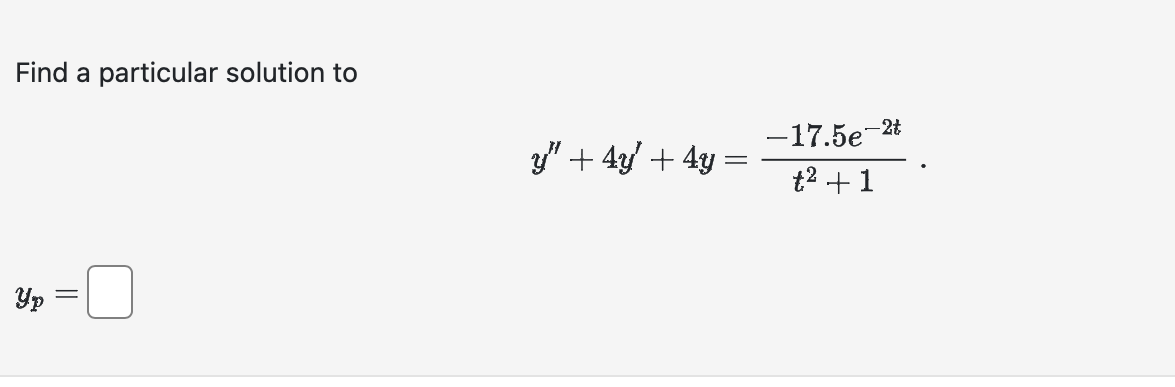 Solved Find a particular solution | Chegg.com
