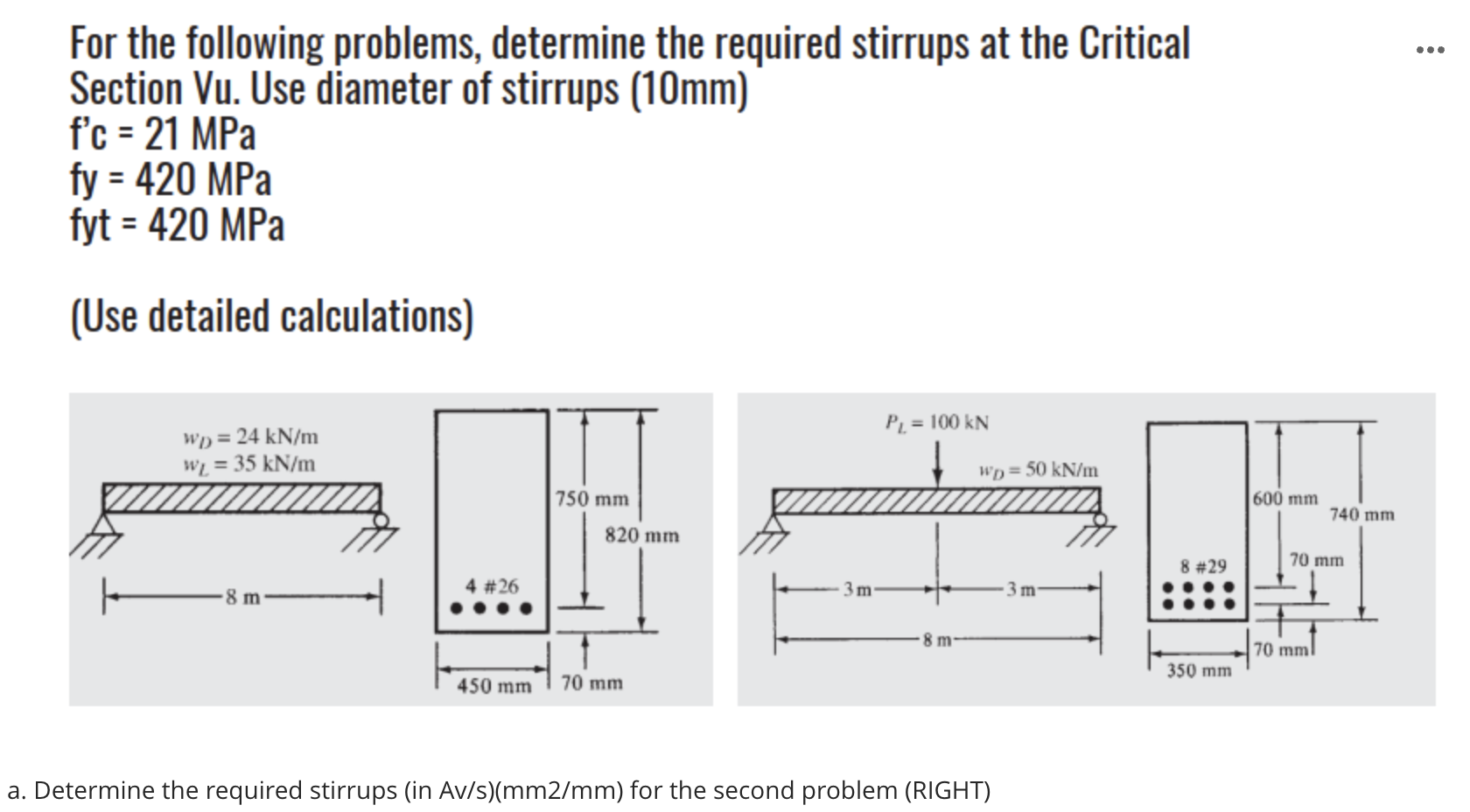 Solved For the following problems, determine the required | Chegg.com