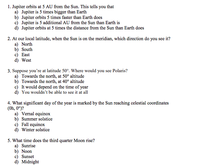 Solved 1. Jupiter orbits at 5 AU from the Sun. This tells | Chegg.com