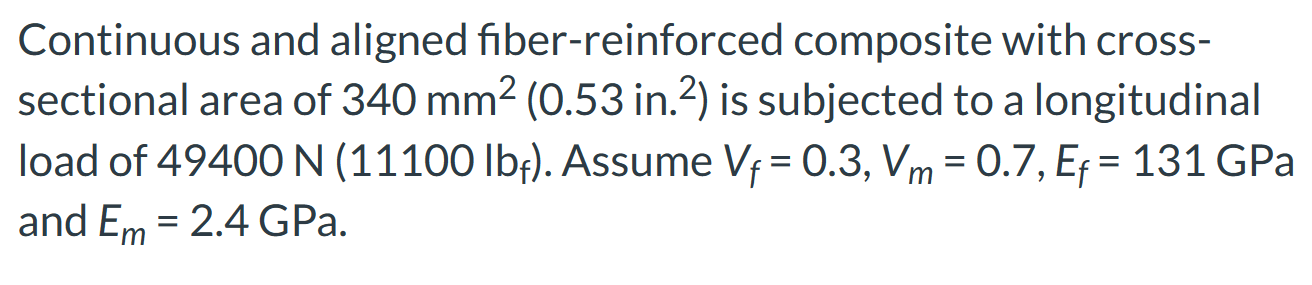 Solved Continuous and aligned fiber-reinforced composite | Chegg.com