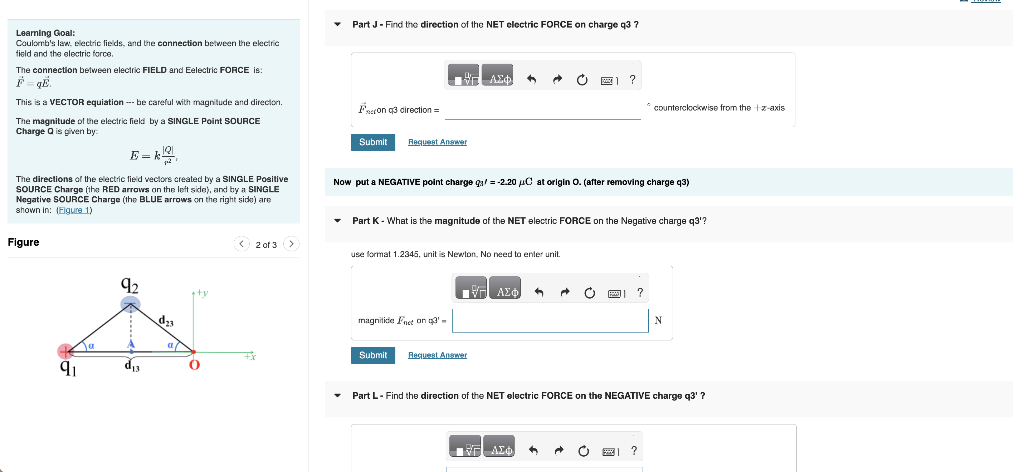 Learning Goal: Part J - Find the direction of the NET | Chegg.com