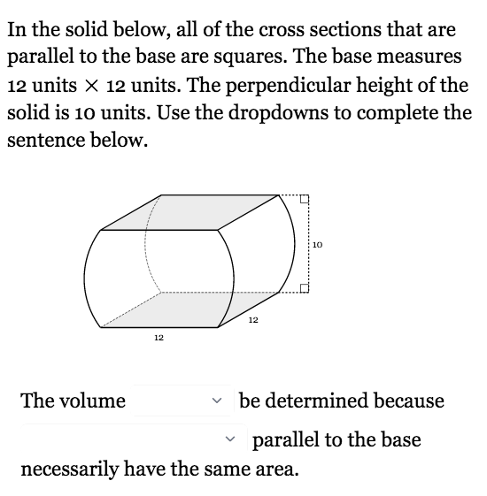 Solved In the solid below, all of the cross sections that | Chegg.com