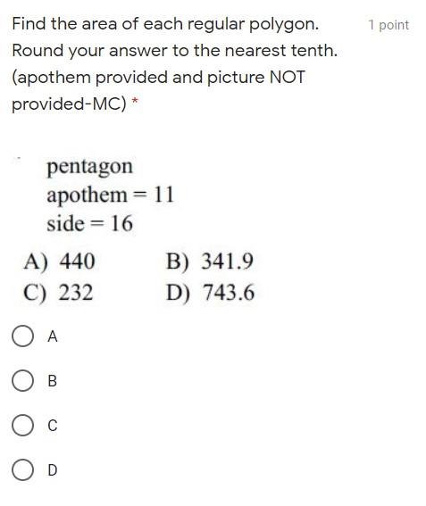 Solved Find the area of each regular polygon. Round your | Chegg.com